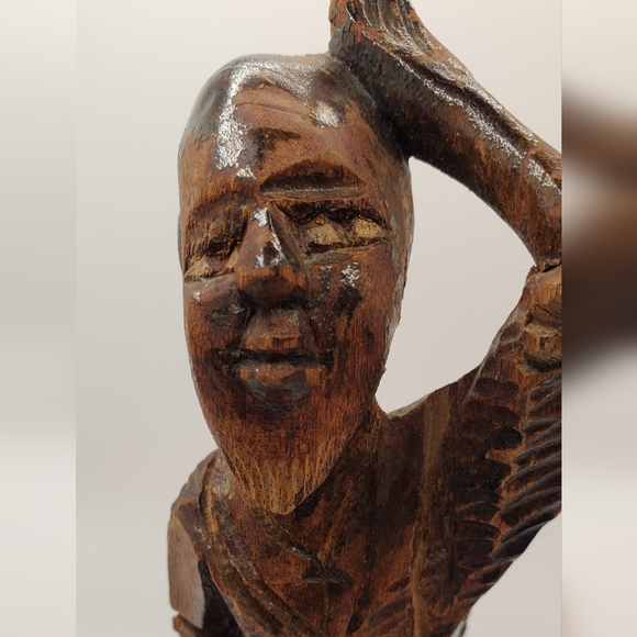 hand carved | Art | Vintage African Man Drummer Sculpture Statue ...